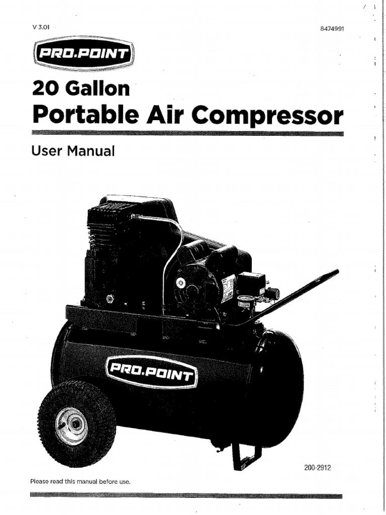 Pro Point Air Compressor Manual | PDF