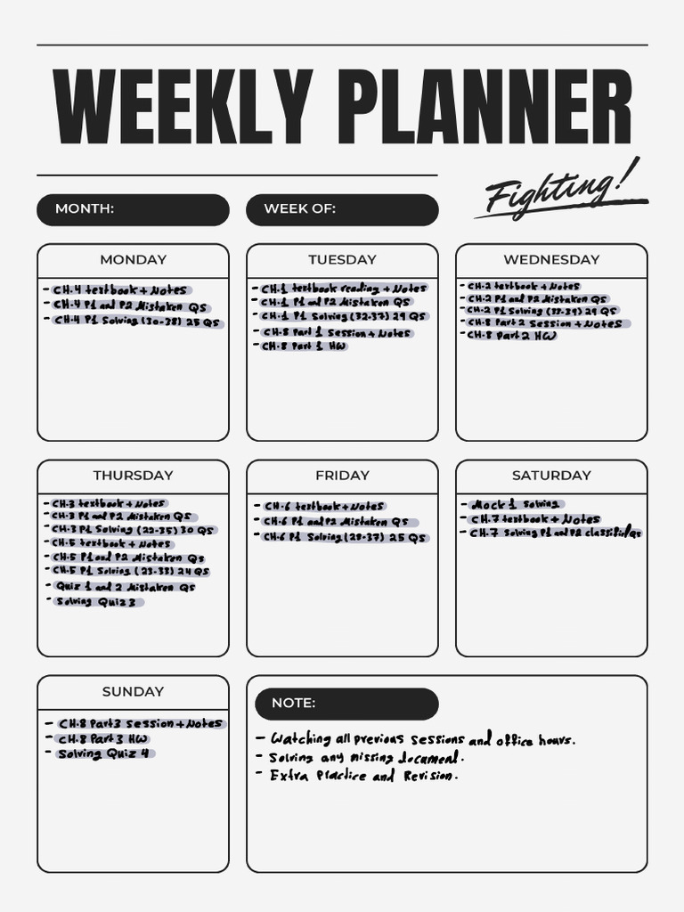 Biology Weekly Plan | PDF