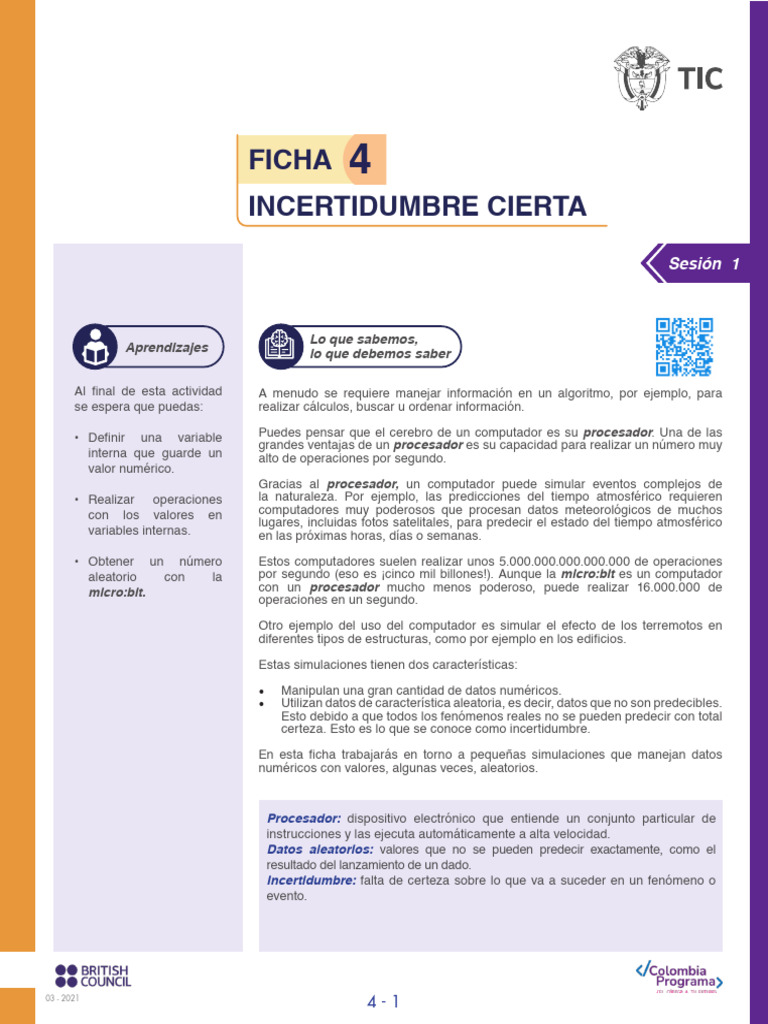 Ficha 4 | PDF | Unidad Central de procesamiento | Aleatoriedad