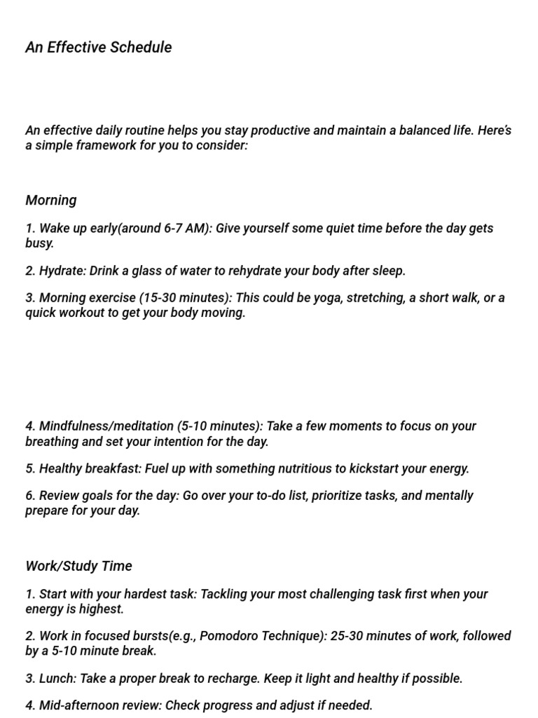 An Effective Daily Routine PDF | PDF