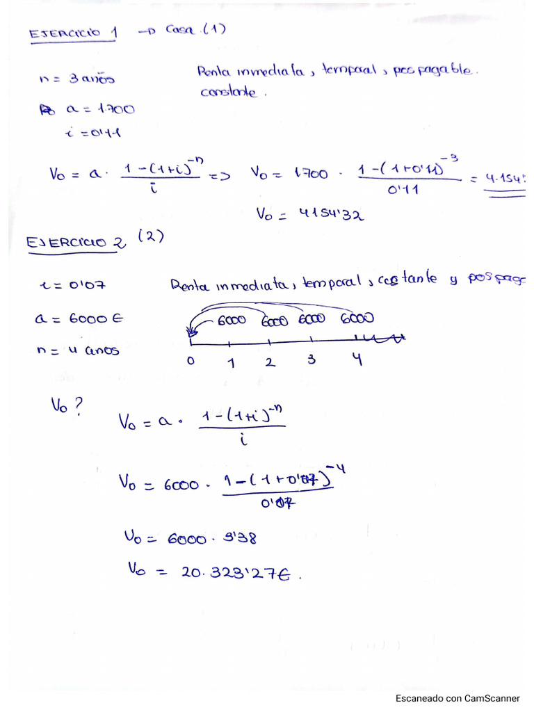 Solucion Ejercicios Rentas 2 Del 1-11 | PDF