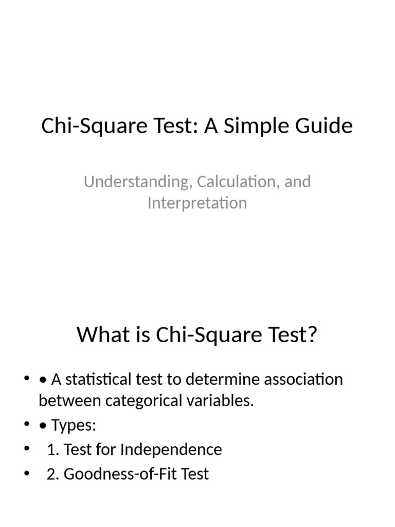 Chi-Square Test Notes | PDF