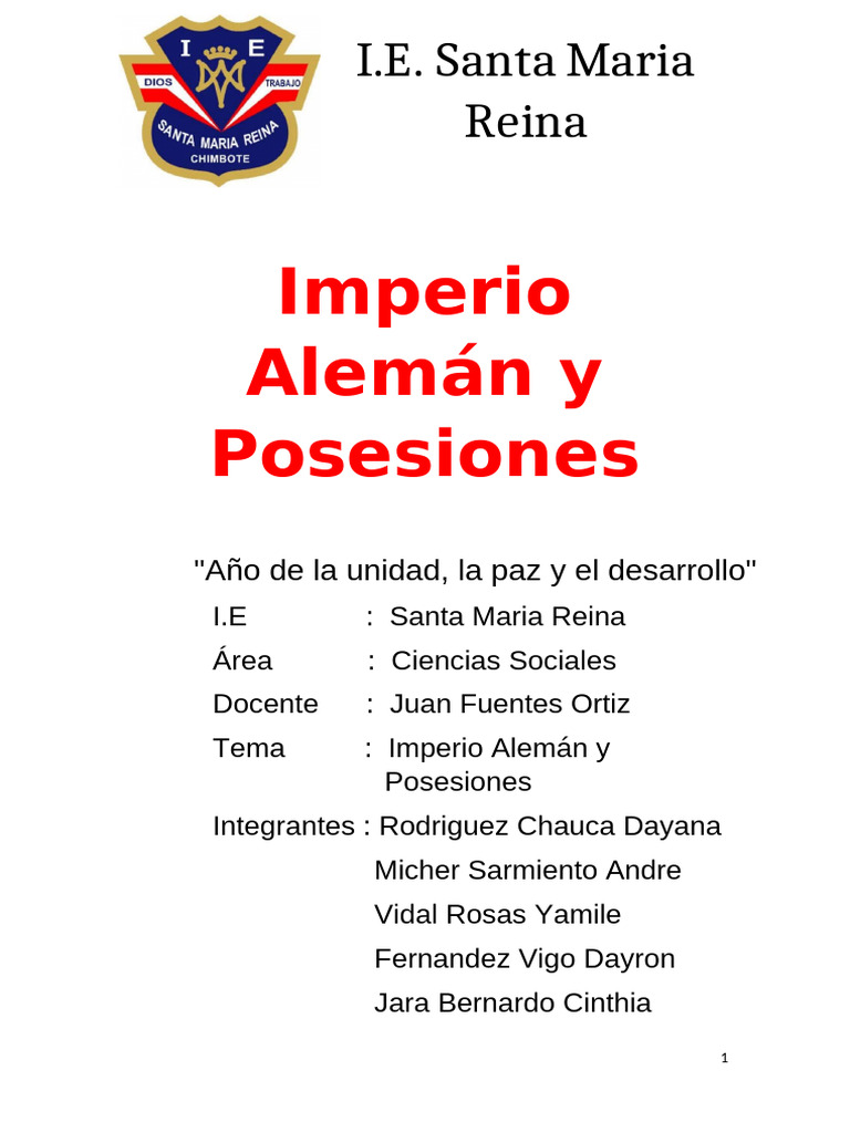 Imperio Alemán: Historia y Legado | PDF | imperio Alemán | Imperio ...
