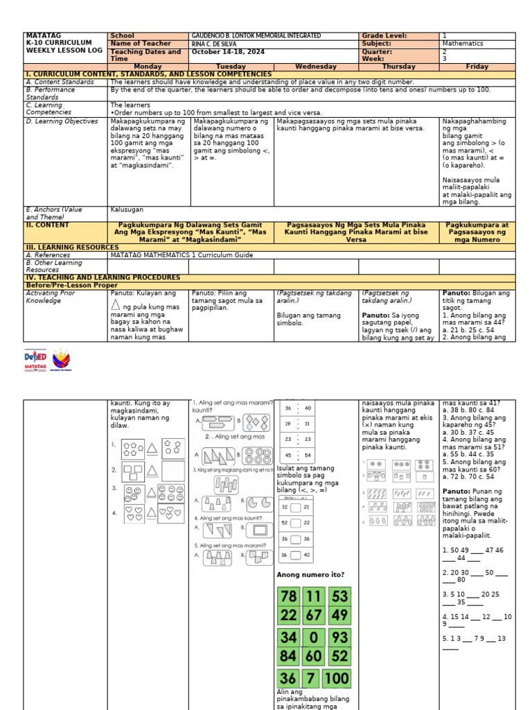 DLL Math1 Q2 Week3 | PDF