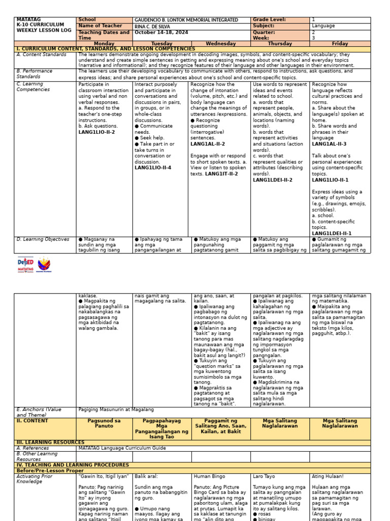 DLL Language Q2 Week3 | PDF