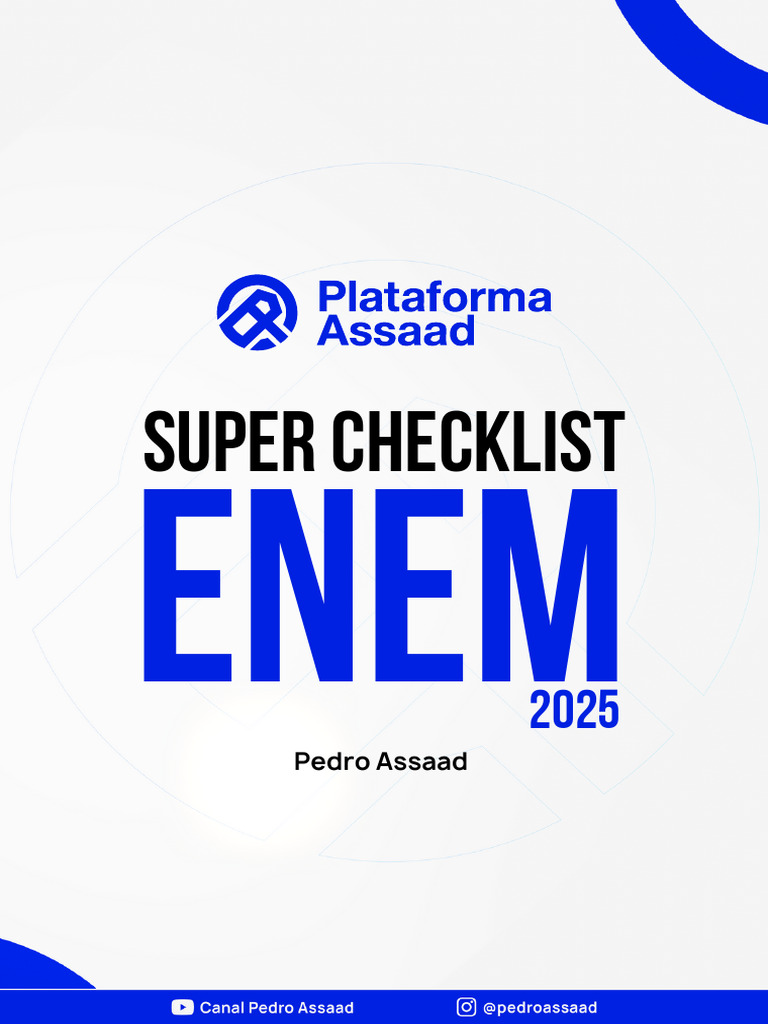 Checklist ENEM 2025: Guia Completo de Estudos por Pedro Assaad | PDF | Área | Triângulo