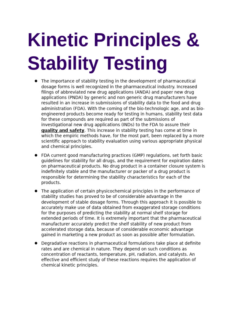 Pharma Stability & Kinetics Guide | PDF | Reaction Rate | Catalysis