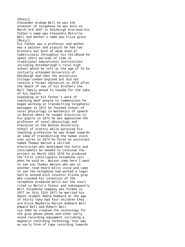 (English (Auto-Generated) ) Alexander Graham Bell Biography in English ...