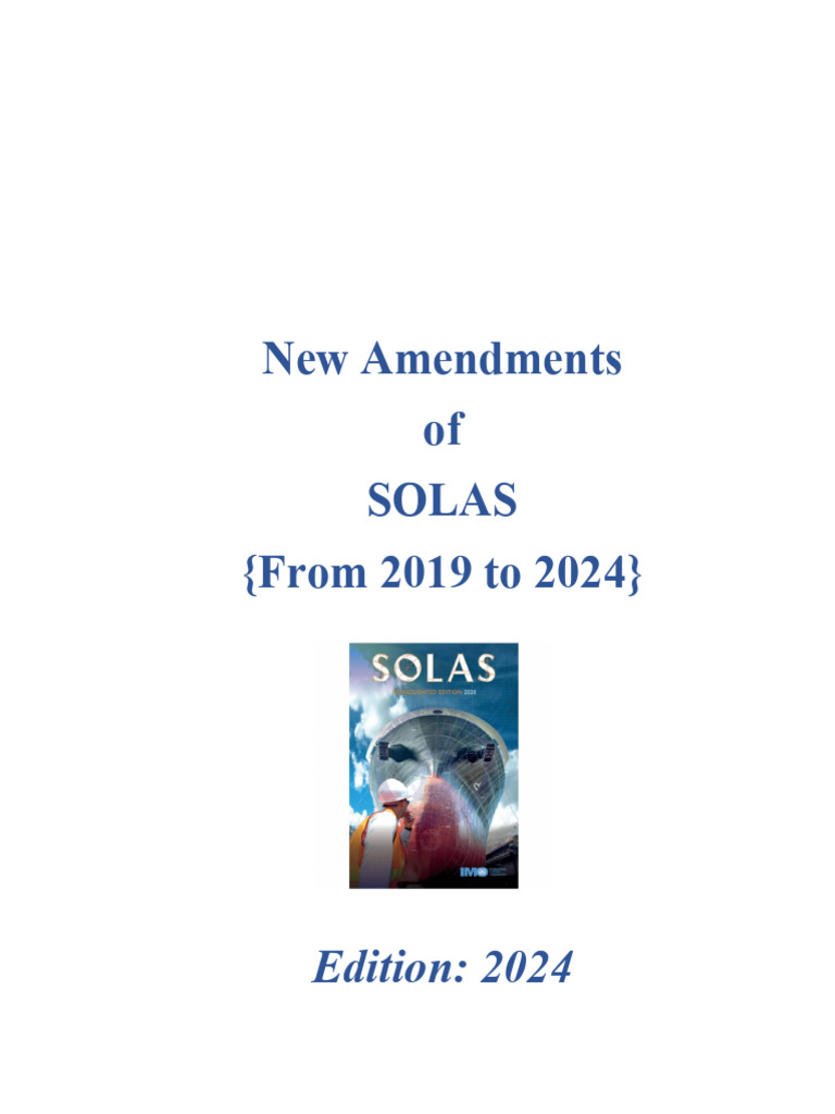 SOLAS Amendments 2019-2024 | PDF | Telecommunications | Ships