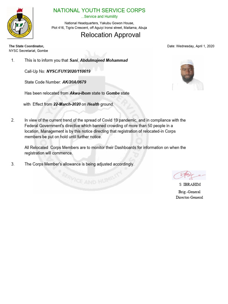 Relocation Letter | PDF