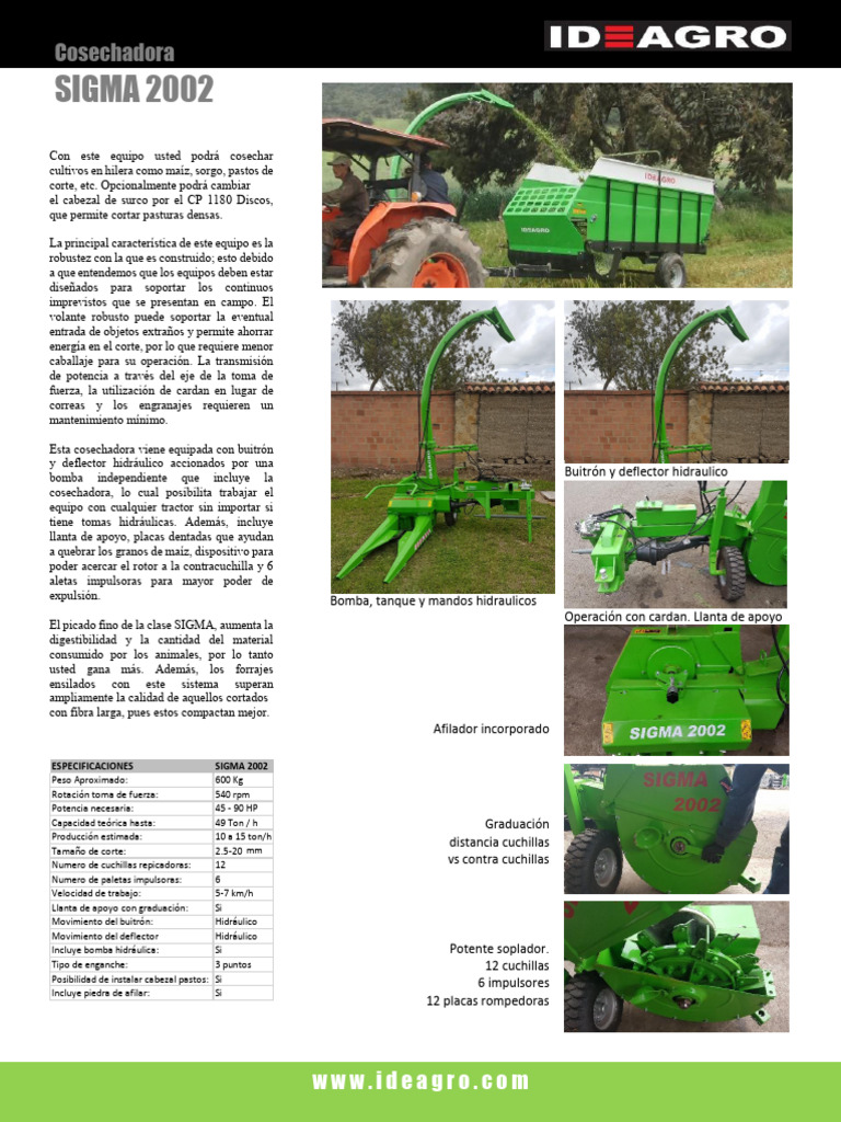 Cosechadora Sigma 2002: Eficiencia y Robustez | PDF | Hidráulica ...