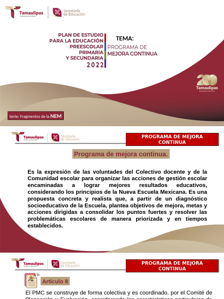 Programa de Mejora Continua | PDF | Planificación | Escuelas