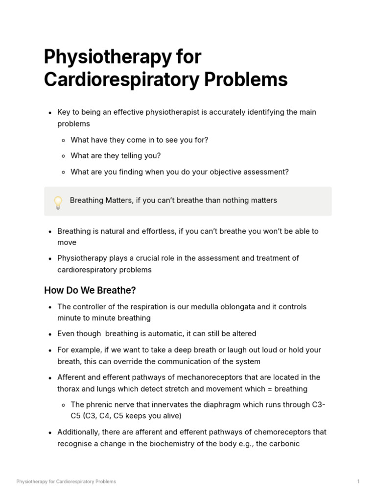 Cardio Notes Combined | PDF | Lung | Breathing