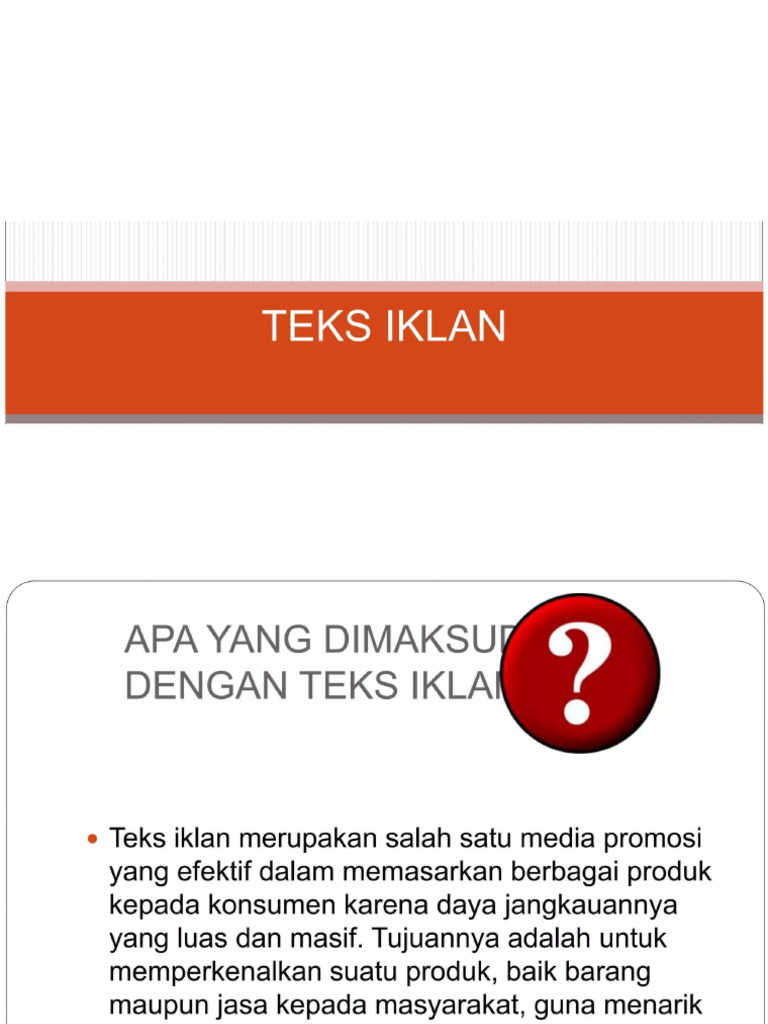 Teks Iklan Kelas 12 | PDF