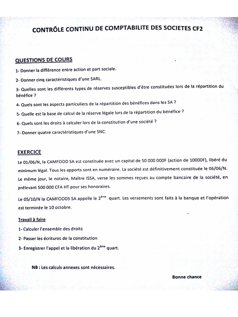 CC Compta de Société | PDF