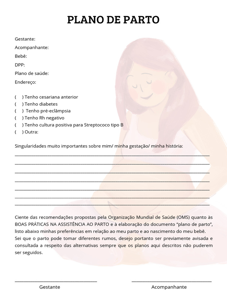 Plano de parto normal.pdf | PDF | Parto | Saúde materna