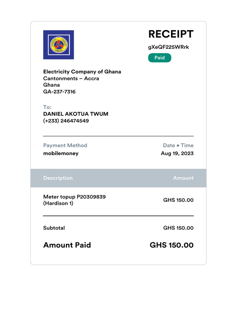 ECG PowerApp Receipt GXeQF225WRrk | PDF