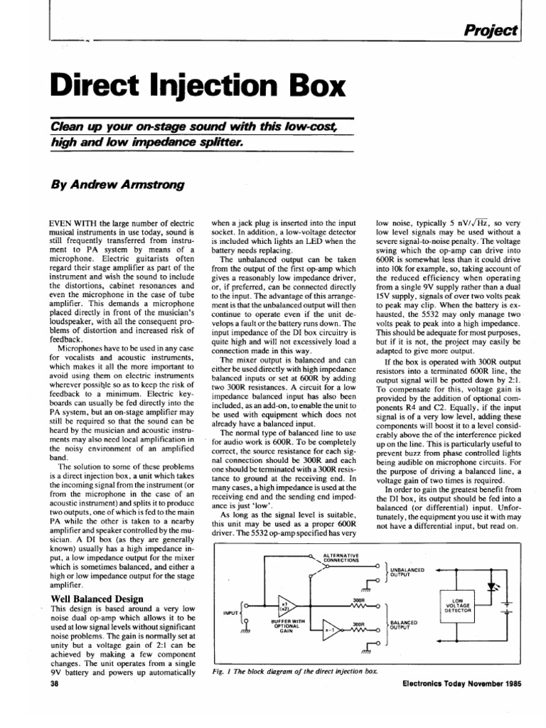 Direct Injection Box | PDF