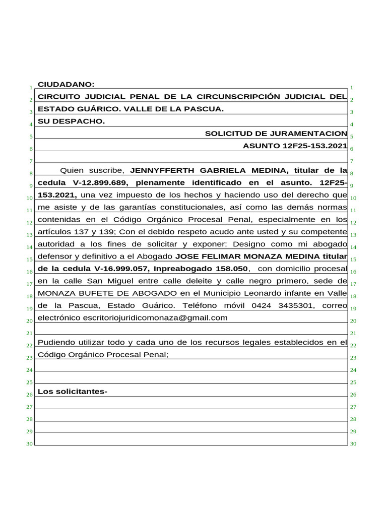 Juramentacion Jennifer | PDF | Gobierno | Justicia