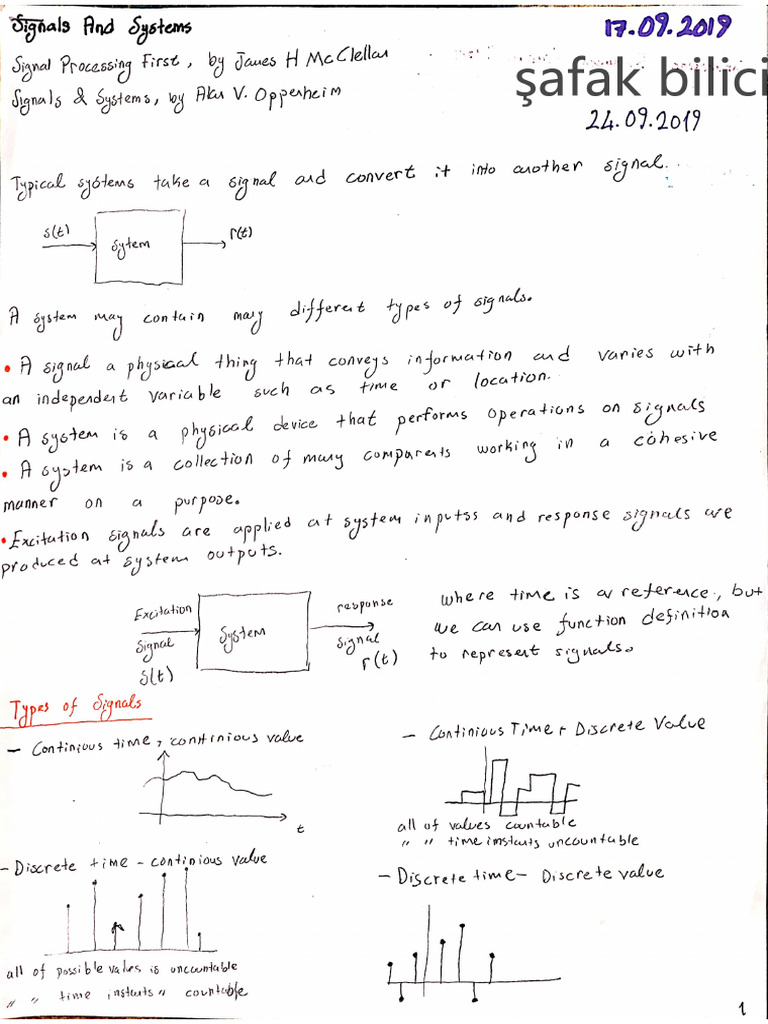 Signals and Systems Lecture Notes | PDF