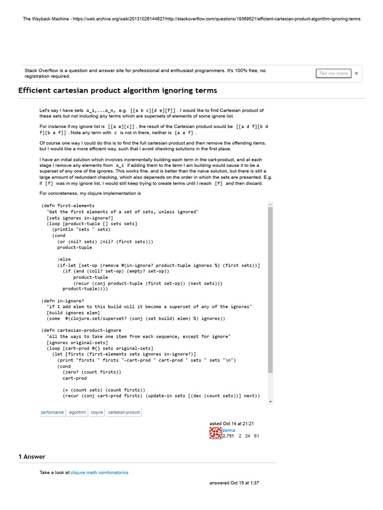 24efficient Cartesian Product Algorithm Ignoring Terms Stack Overflow Pdf Computer