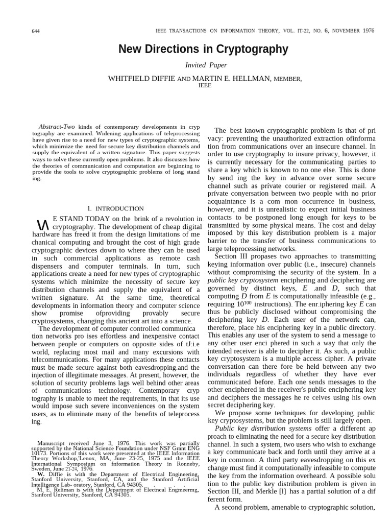Diffie Hellman | PDF | Cryptography | Cryptanalysis