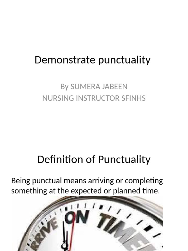 Demonstrate Punctuality | PDF