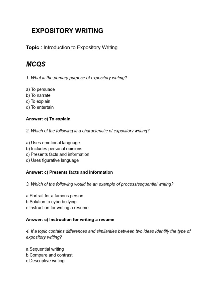 Introduction To Expository Writing | PDF | Cognitive Science | Cognition