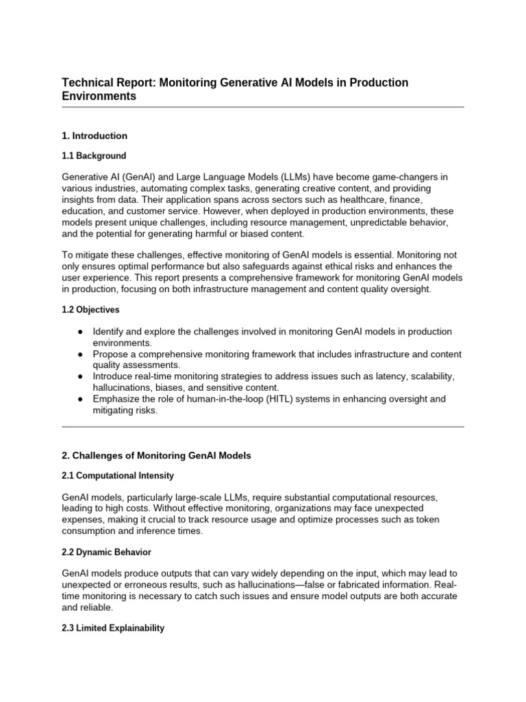 How Do We Monitor GENI AI Models in Production Environment | PDF ...