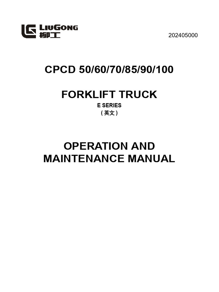 CPCD50 100 E Series Maintenance | PDF | Engines | Safety