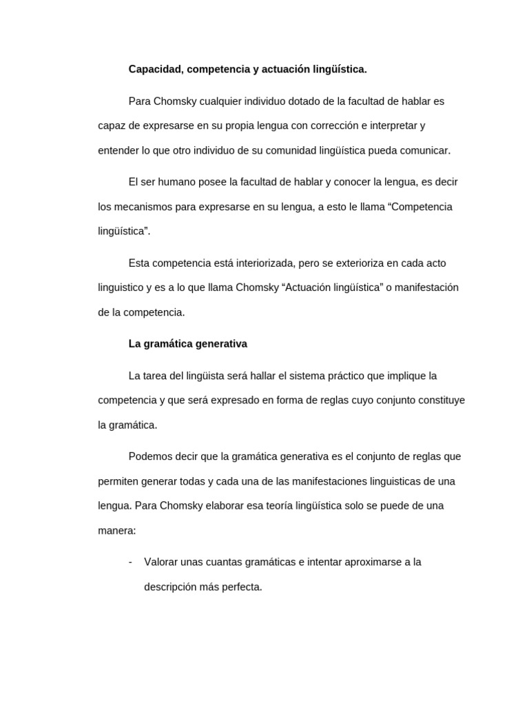 La Gramática Generativa de Chomsky | PDF | Lingüística | Gramática