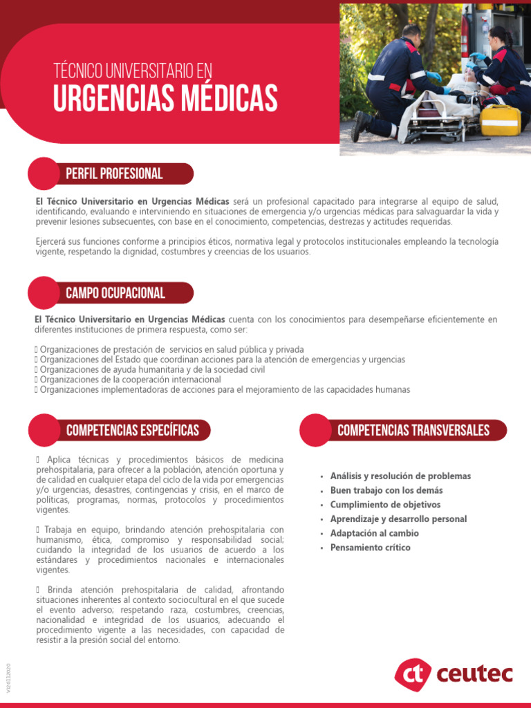 Tenico Universitario en Urgencias Medicas | PDF | Medicina | Cuidado de ...