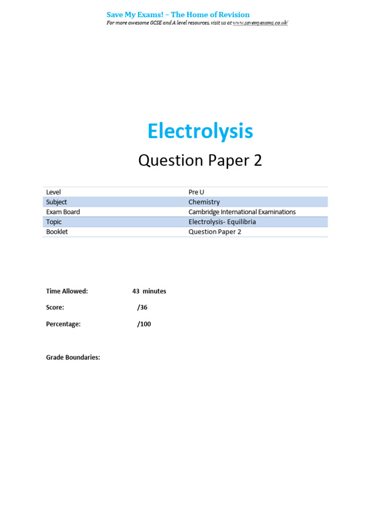 10-Electrolysis-cie Pre u Chemistry 9791-Qp 2-Theory-paper b | PDF ... 10-Electrolysis-cie Pre u Chemistry 9791-Qp 2-Theory-paper b | PDF ...