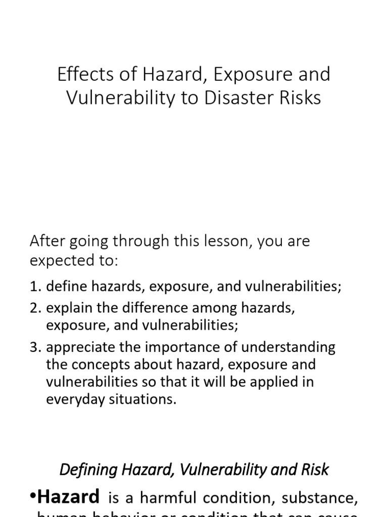 PDF 8 Effects of Hazard Exposure and Vulnerability To | PDF | Hazards ...