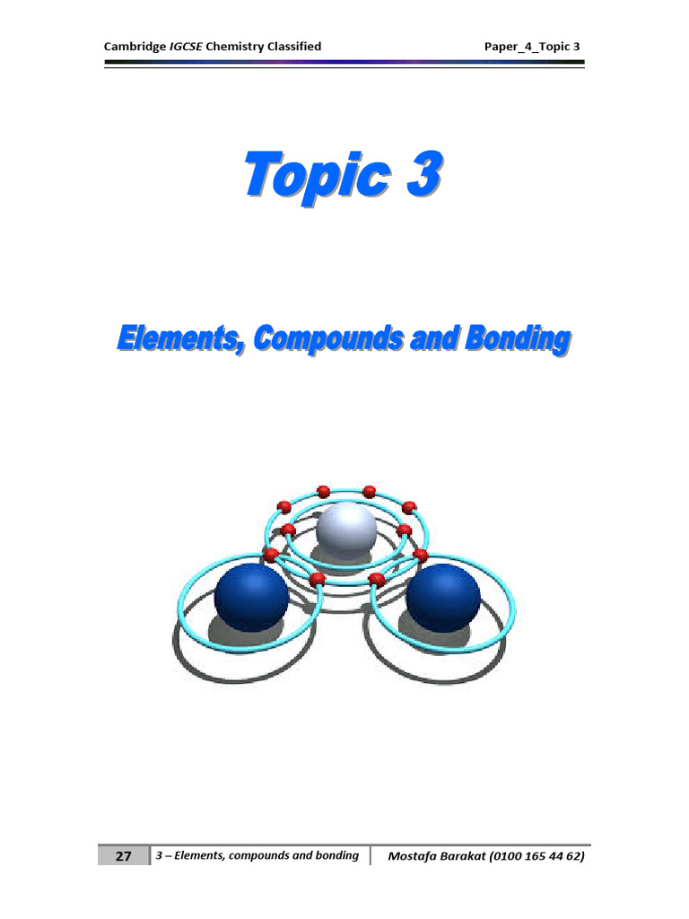 Chemistry (Barakat) p4 (Elements Compounds) | PDF | Chemical Compounds ...