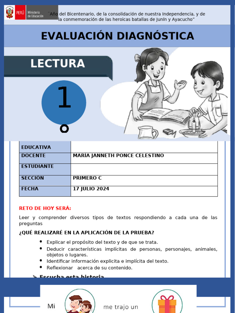 Evaluación Diagnóstica de Lectura | PDF