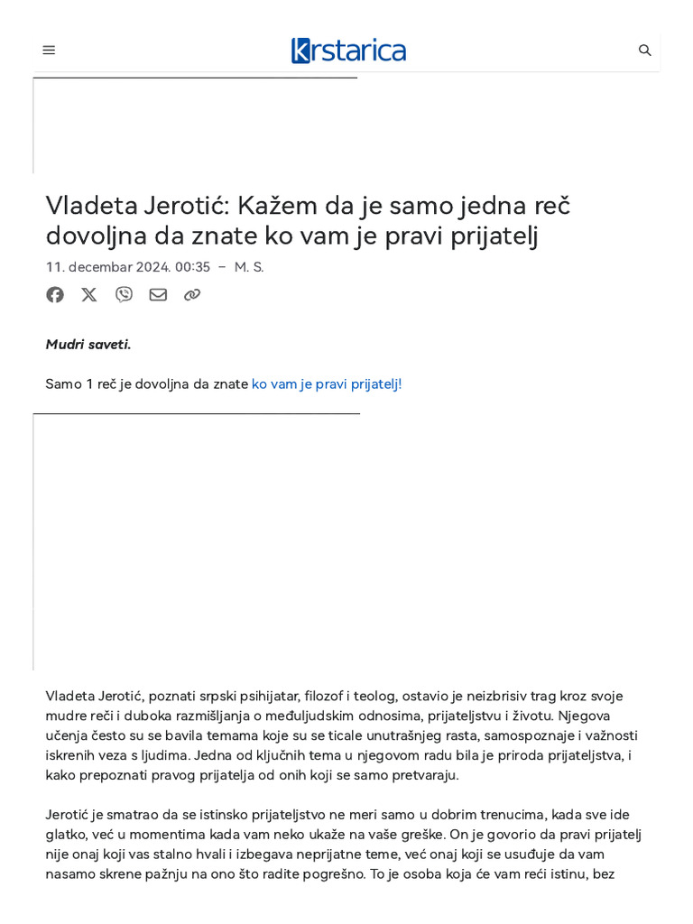 Vladeta Jerotić - Kažem Da Je Samo Jedna Reč Dovoljna Da Znate Ko Vam ...