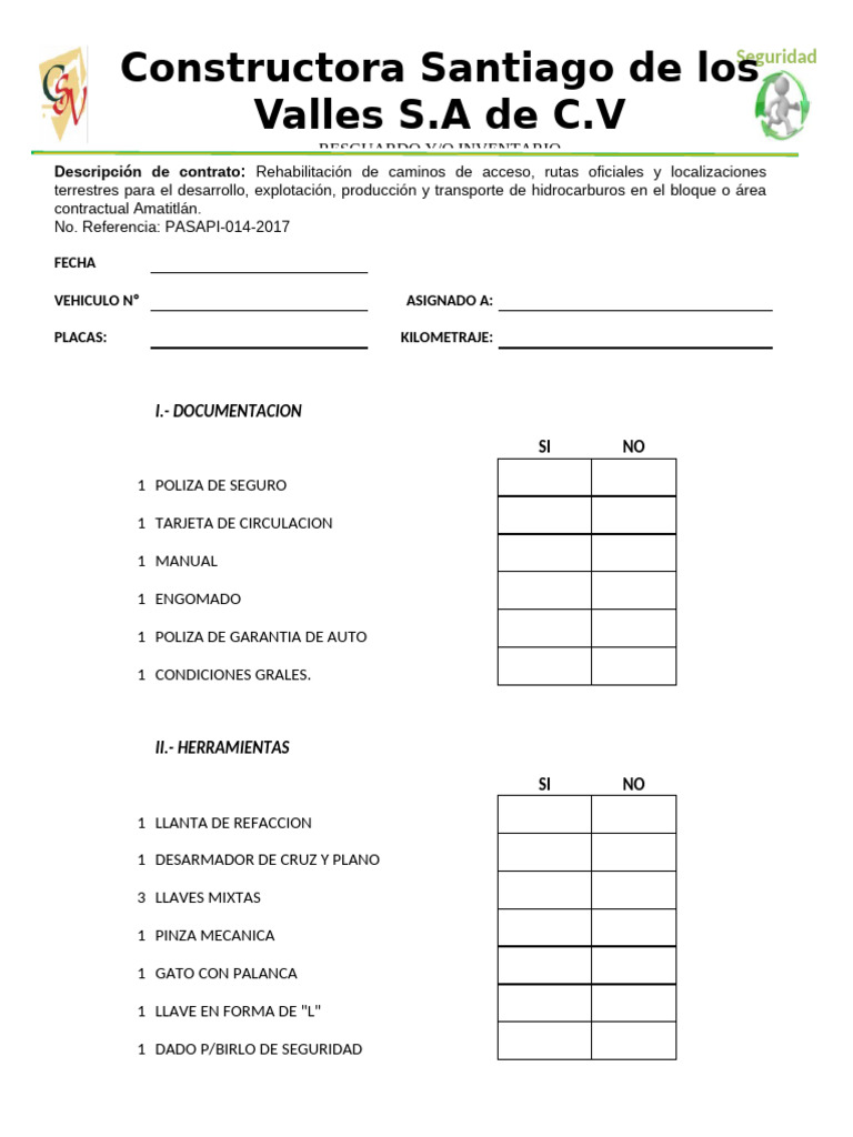 Resguardo de vehículo | PDF