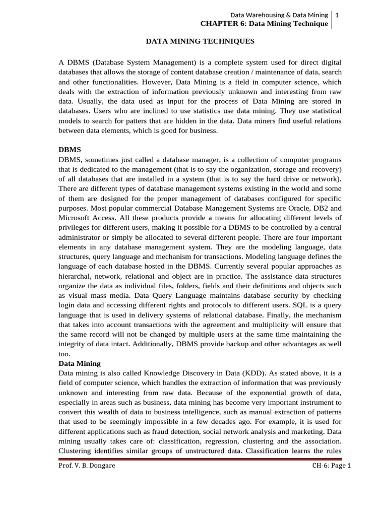 Chapter 6_Data Mining Techniques | PDF | Cluster Analysis | Statistical Classification