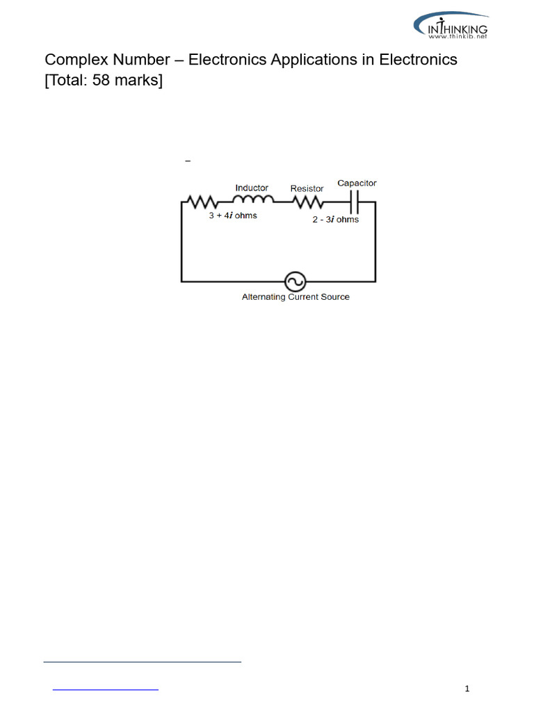 Complex Numbers Worksheet 3 | PDF | Electrical Impedance | Electrical ...