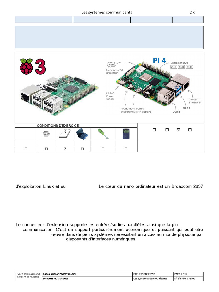 Introduction au Raspberry Pi 3 | PDF | Enveloppe de protection | Tarte ...