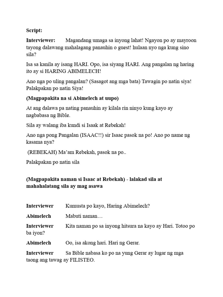 VBS Day 2 Script | PDF