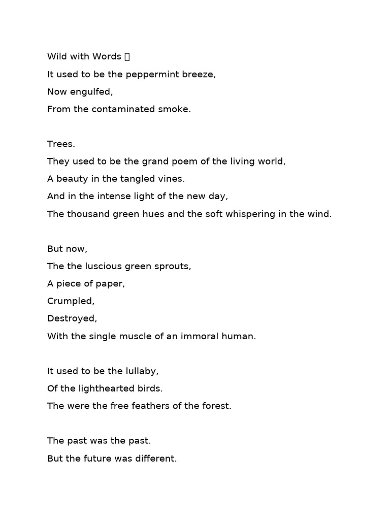 Environmental Poetry: Nature's Decline | PDF