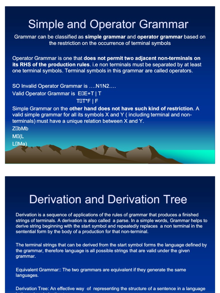 Simple and Operator Grammar | PDF | Parsing | Syntax (Logic)