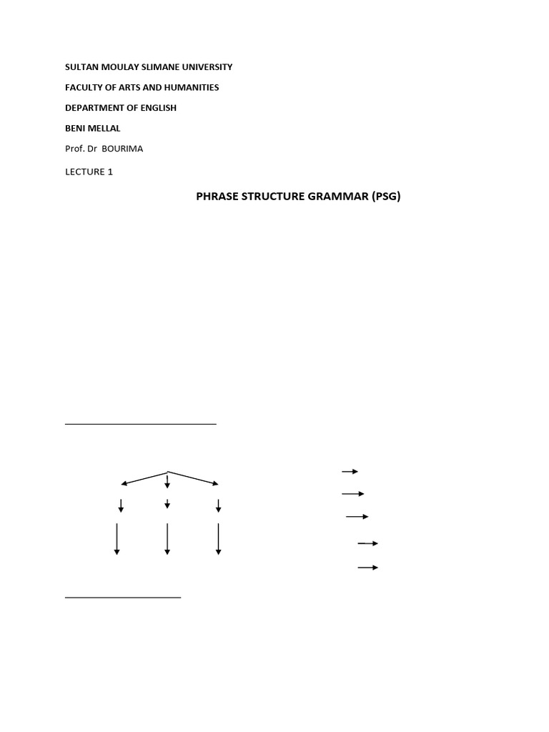 Morpho-Syntax 2, Lecture | PDF | Phrase | Syntax
