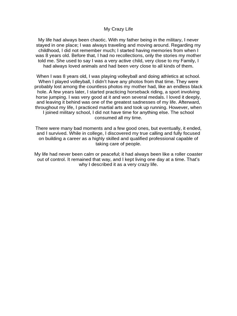 My Crazy Life | PDF