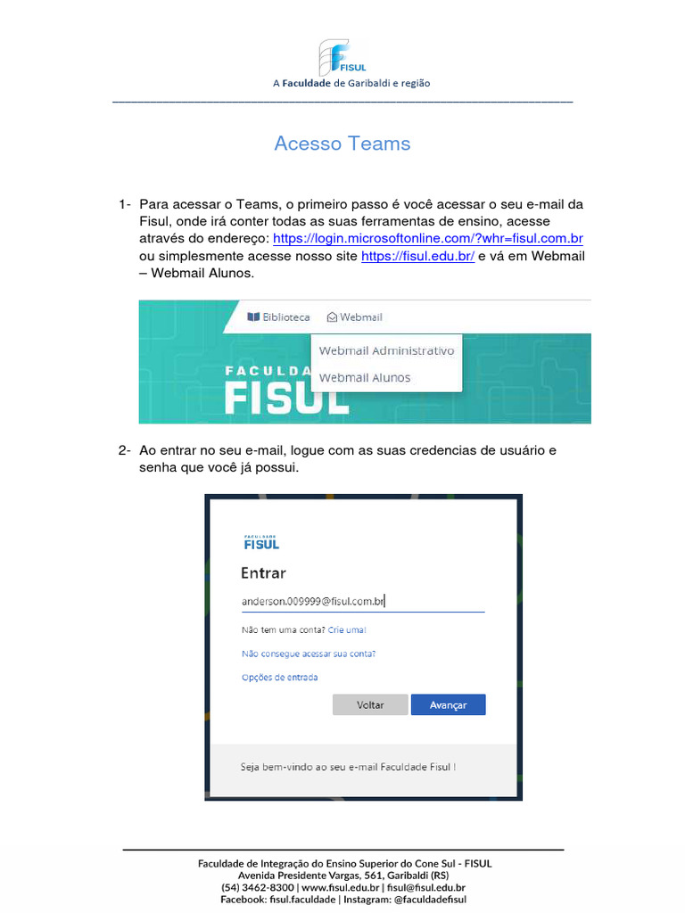Manual Acesso Teams-Alunos | PDF