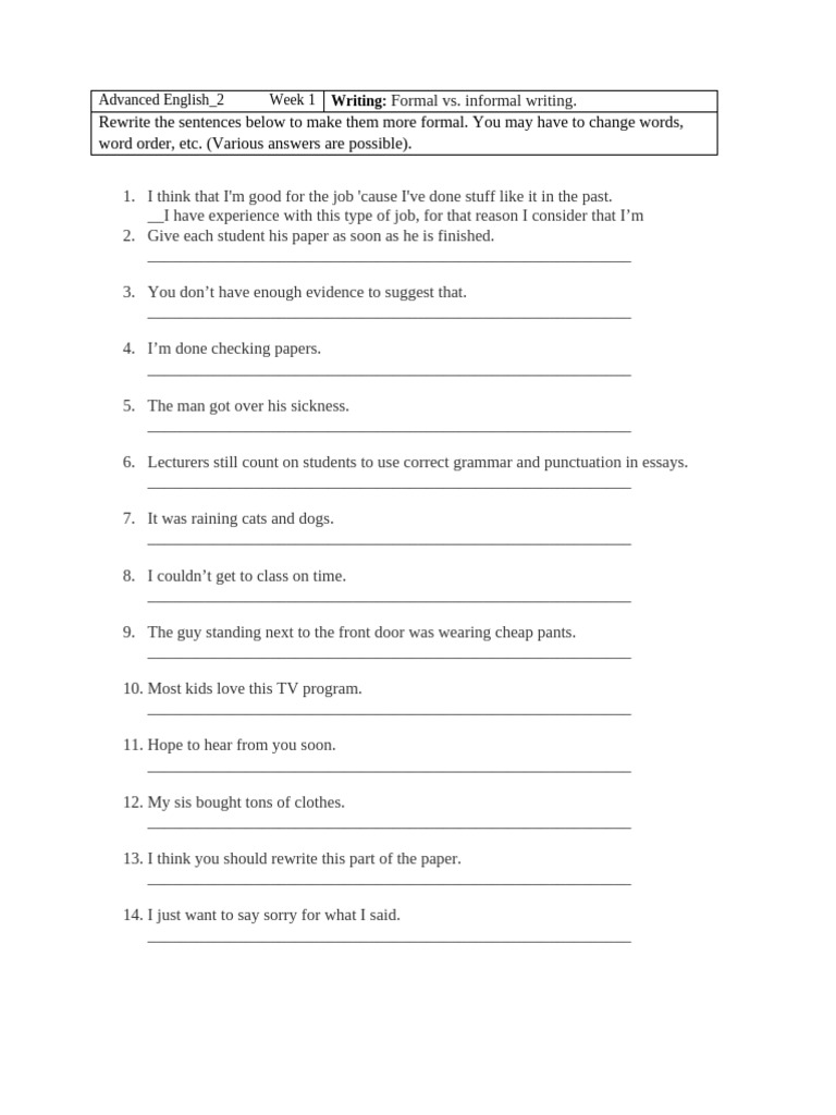 Advanced English 2 W1 Academic Writing | PDF
