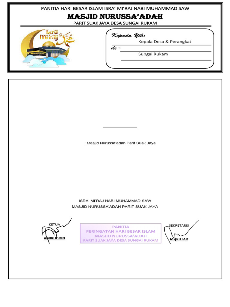 Undangan PHBI Kades | PDF