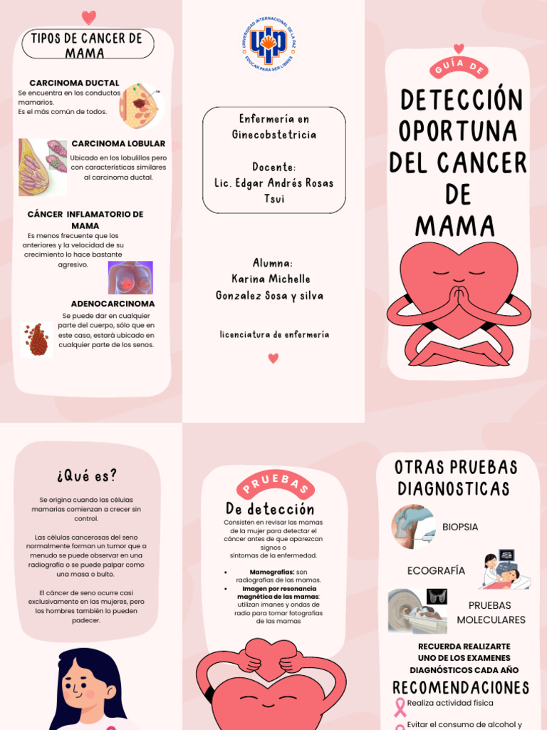Folleto Tríptico Psicología Salud Mental Orgánico Doodle Verde Claro PDF | PDF | Cáncer de mama ...